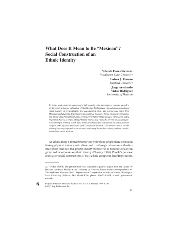 (PDF) What Does It Mean to Be “Mexican”? Social Construction of an ...