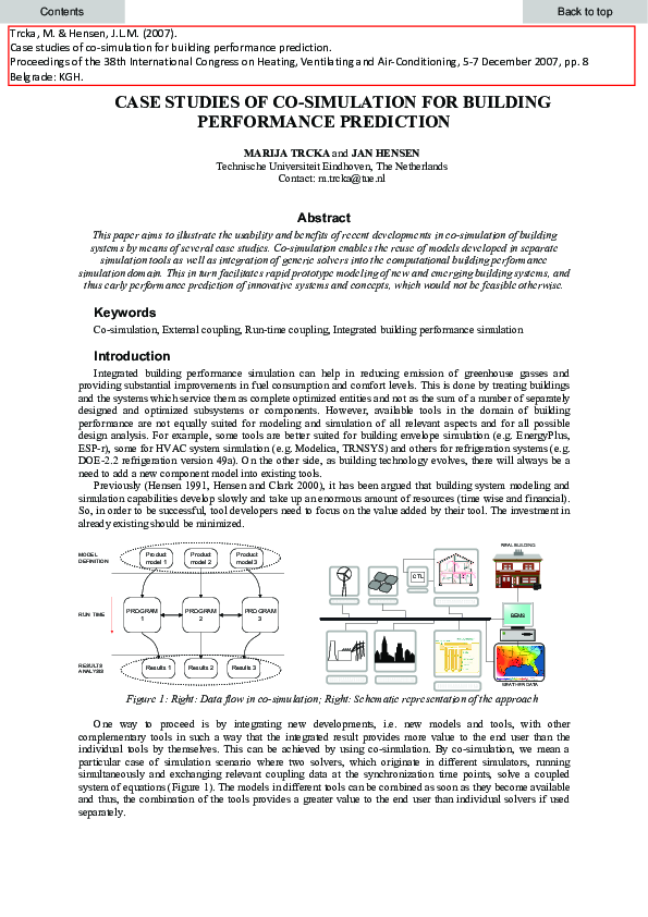 (PDF) Case studies of co-simulation for building performance prediction