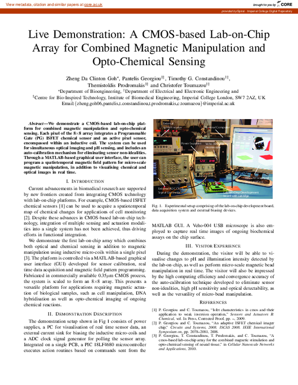 (PDF) Live demonstration: A CMOS-based lab-on-chip array for combined ...