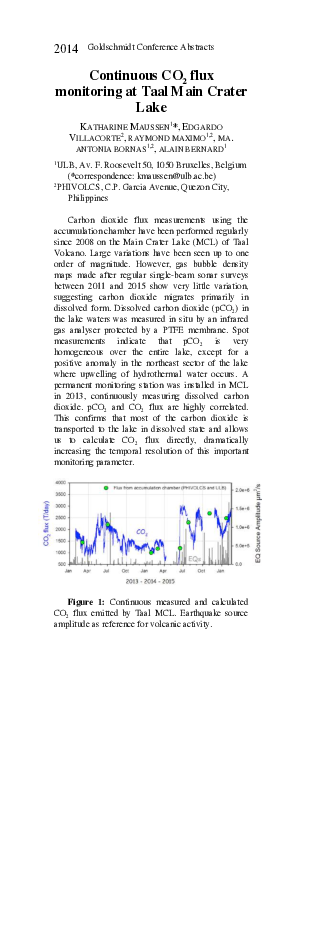 (PDF) Continuous CO2 flux monitoring at Taal Main Crater Lake