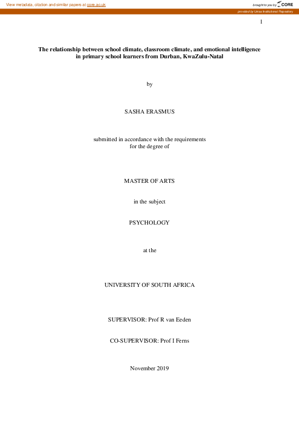 (PDF) The relationship between school climate, classroom climate, and ...