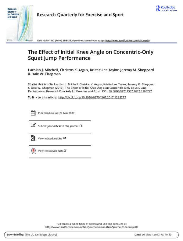 (PDF) The Effect of Initial Knee Angle on Concentric-Only Squat Jump Performance