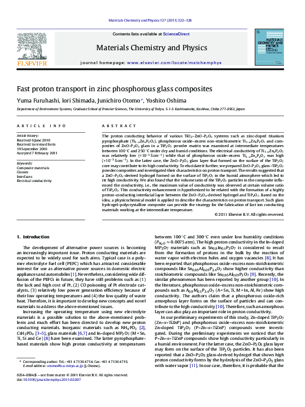 (PDF) Fast proton transport in zinc phosphorous glass composites