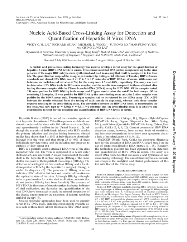 Pdf Nucleic Acid Based Cross Linking Assay For Detection And