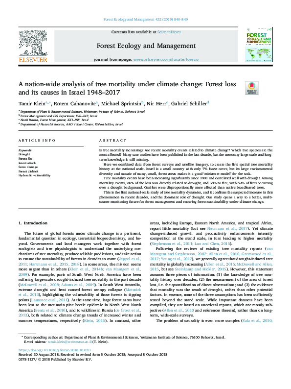 (PDF) A nation-wide analysis of tree mortality under climate change ...