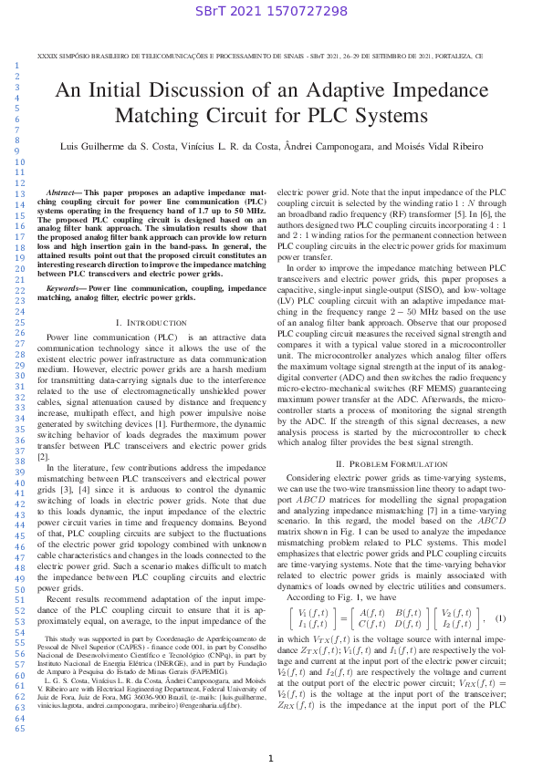 (PDF) An Initial Discussion of an Adaptive Impedance Matching Circuit ...