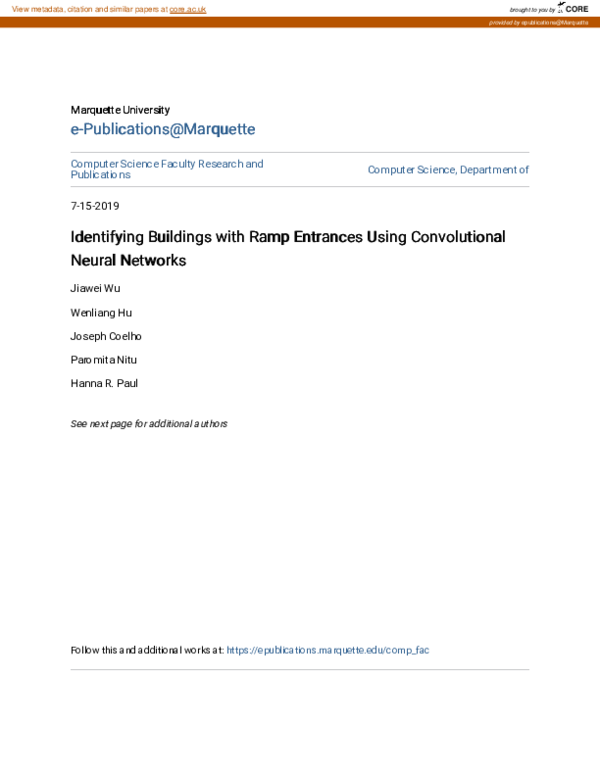 (PDF) Identifying Buildings with Ramp Entrances Using Convolutional ...