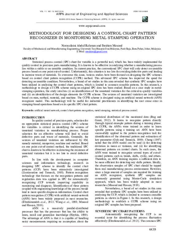 (PDF) Methodology for Designing a Control Chart Pattern Recognizer in ...