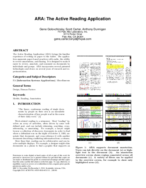 (PDF) ARA: The active reading application | Tony Dunnigan - Academia.edu