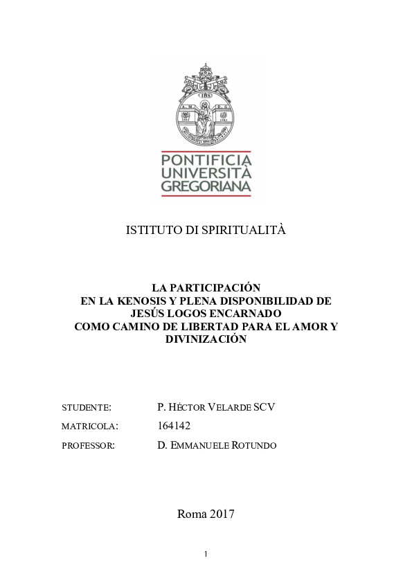 (PDF) La PARTICIPACIÓN en la KENOSIS y PLENA DISPONIBILIDAD del LOGOS ...