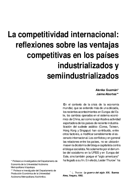 (PDF) La competitividad internacional