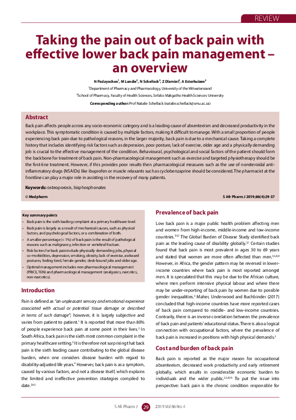 (PDF) Taking the pain out of back pain with effective lower back pain ...