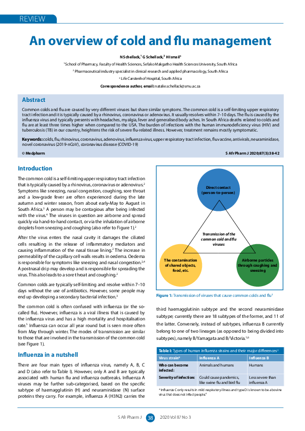 (PDF) An overview of cold and flu management