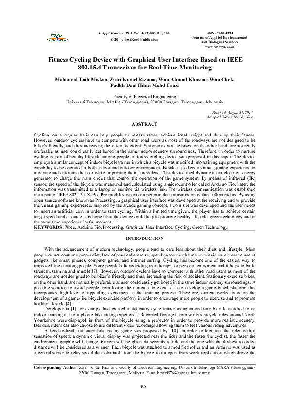 (PDF) Fitness Cycling Device with Graphical User Interface Based on IEEE 802.15. 4 Transceiver ...