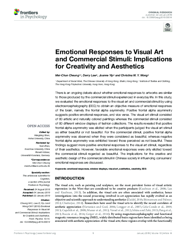 (PDF) Emotional Responses to Visual Art and Commercial Stimuli ...
