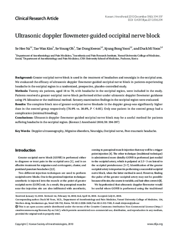 (PDF) Ultrasonic Doppler Flowmeter for Nerve Blocks