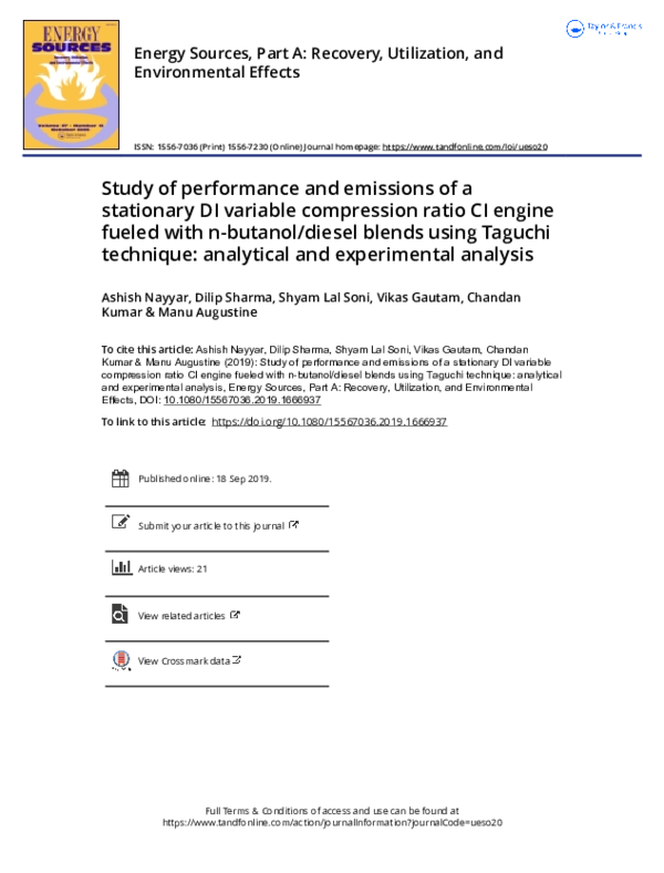 (PDF) Study of performance and emissions of a stationary DI variable compression ratio CI engine ...