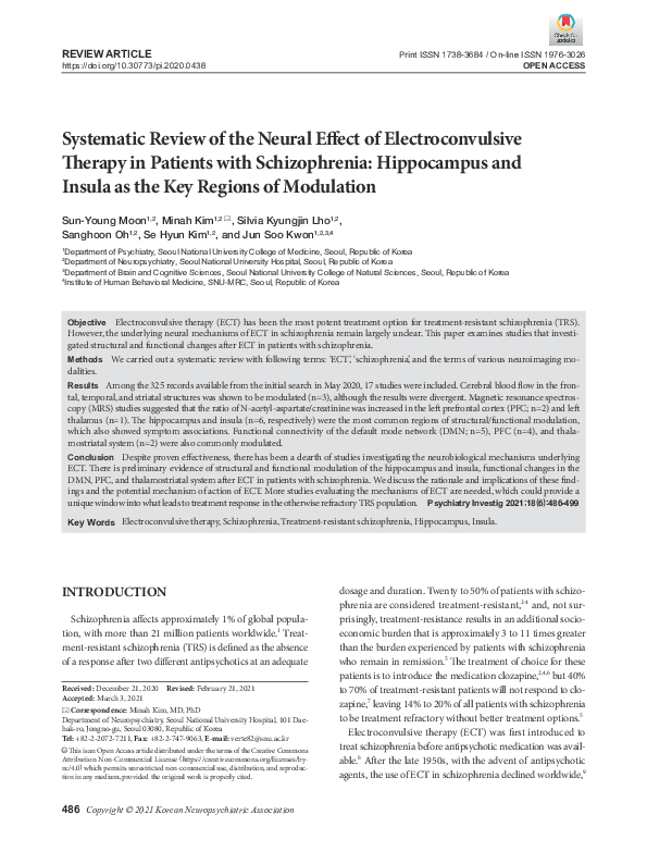 (PDF) Systematic Review of the Neural Effect of Electroconvulsive Therapy in Patients with ...