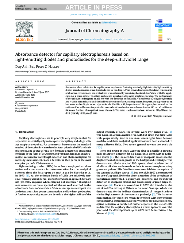 (PDF) Absorbance detector for capillary electrophoresis based on light ...