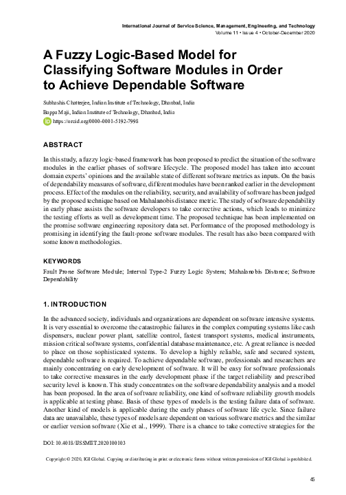 (PDF) A Fuzzy Logic-Based Model for Classifying Software Modules in ...