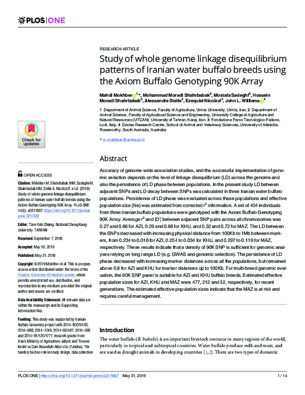 (PDF) Study of whole genome linkage disequilibrium patterns of Iranian ...