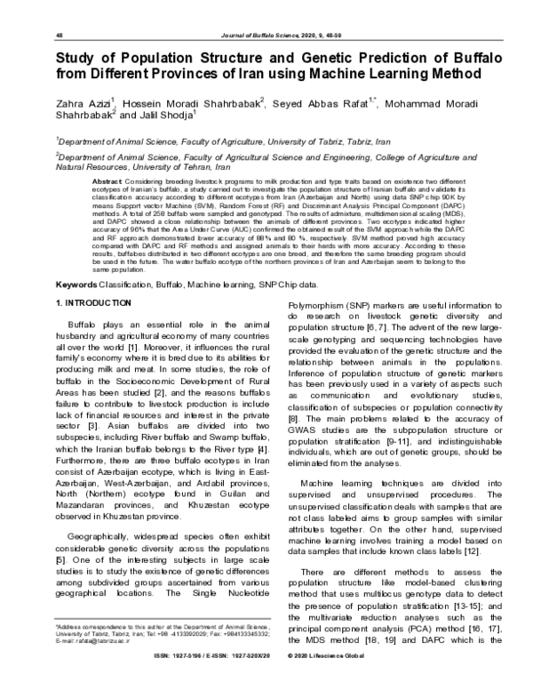 (PDF) Genetic Diversity of Iranian Buffalo via ML