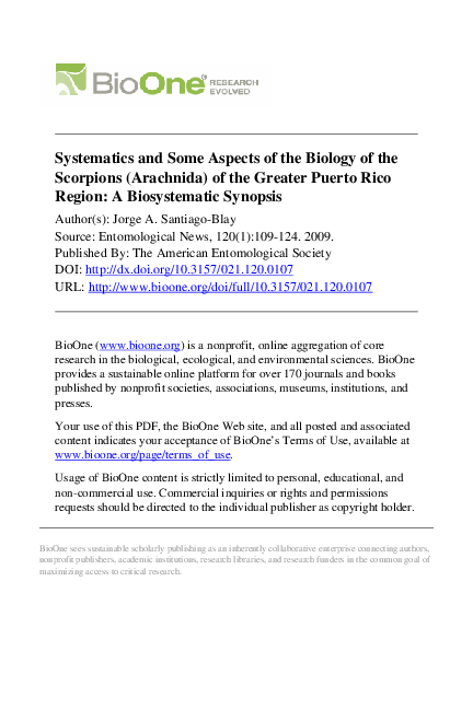 (PDF) Systematics and Some Aspects of the Biology of the Scorpions ...