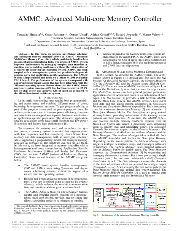 Pdf Ammc Advanced Multi Core Memory Controller