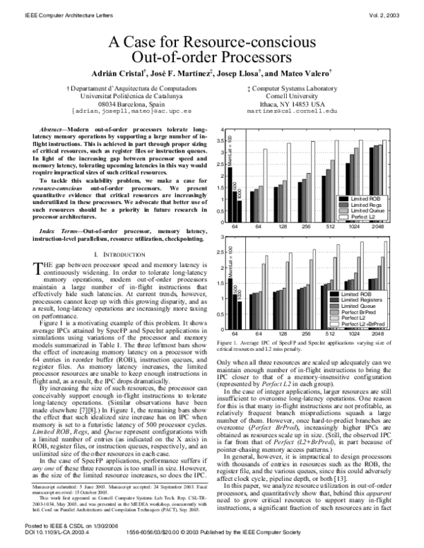(PDF) A case for resource-conscious out-of-order processors
