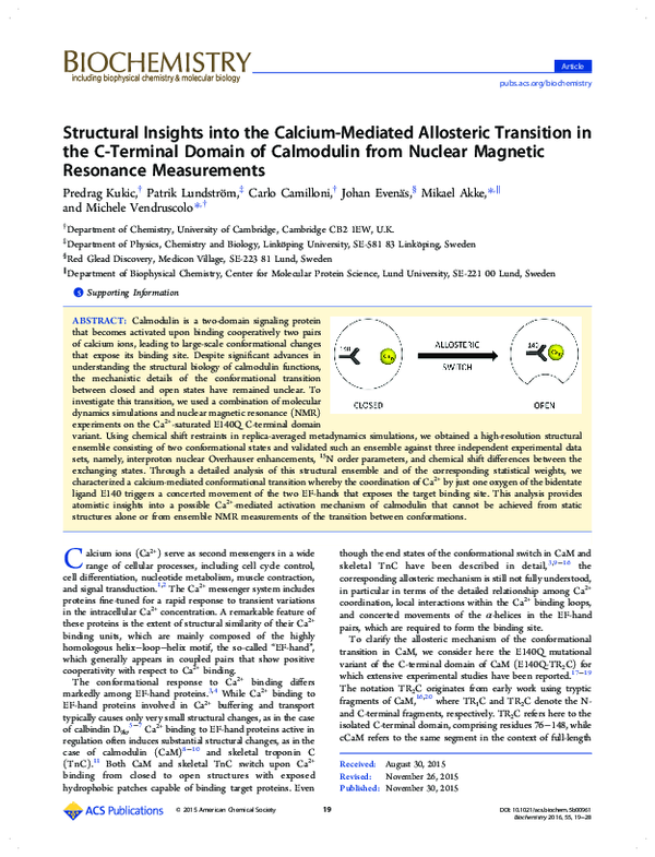 (PDF) Structural insights into the calcium-mediated allosteric transition in the C-terminal ...