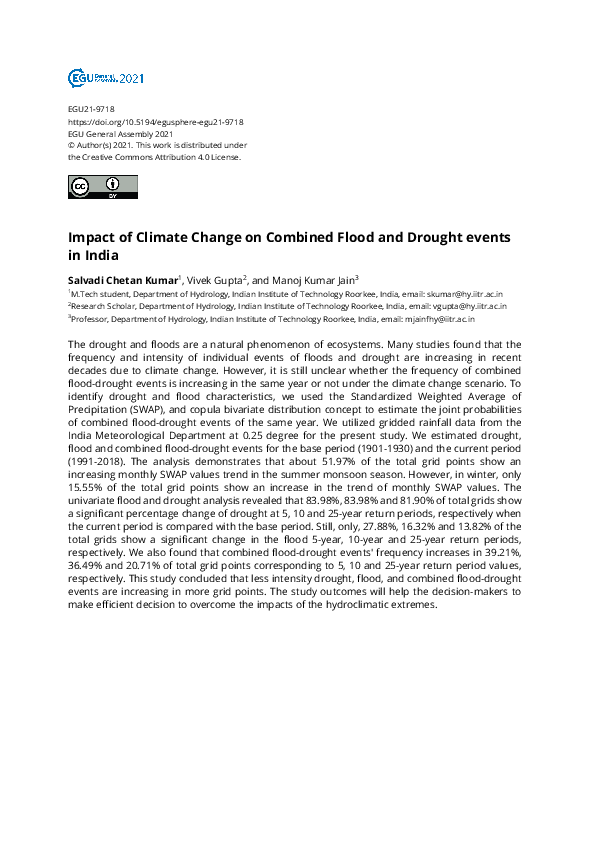 (PDF) Impact of Climate Change on Combined Flood and Drought events in ...