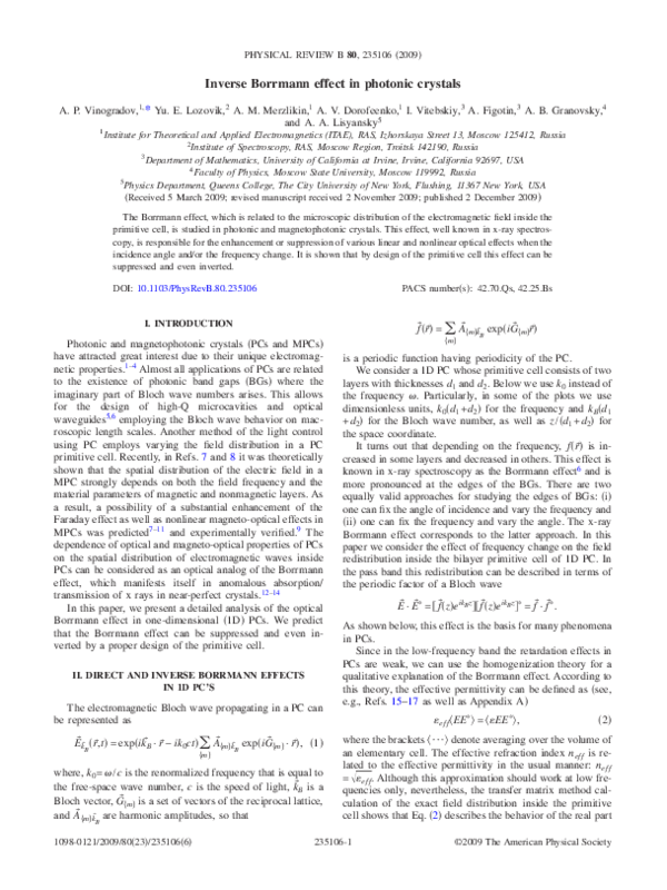 (PDF) Inverse Borrmann effect in photonic crystals