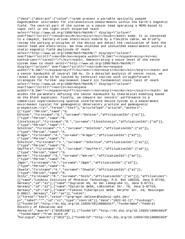 Integrated Optically Pumped Magnetometer for Measurements within Earth ...