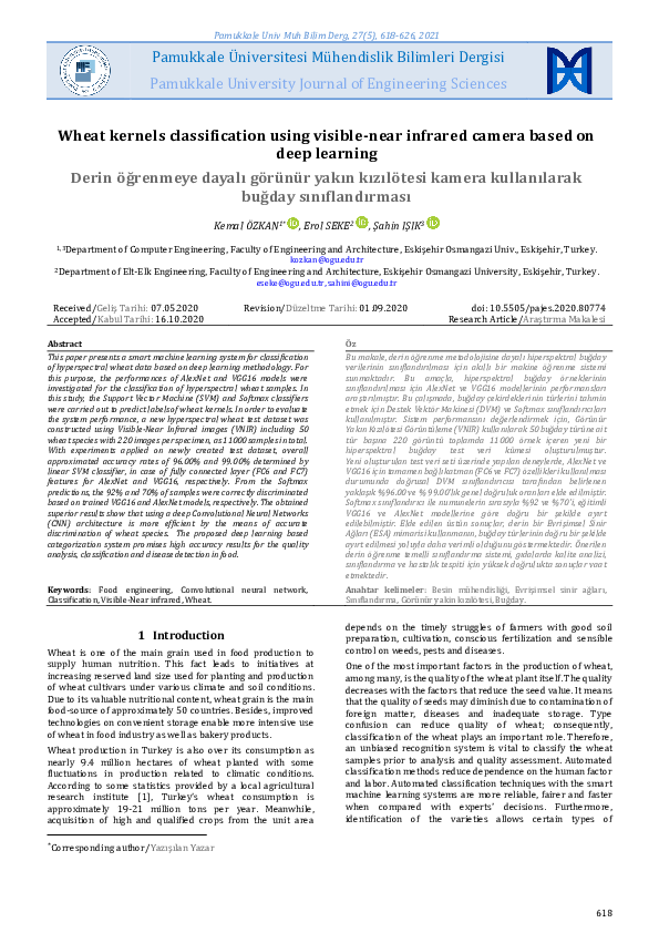 Wheat kernels classification using visible-near infrared camera based on deep learning