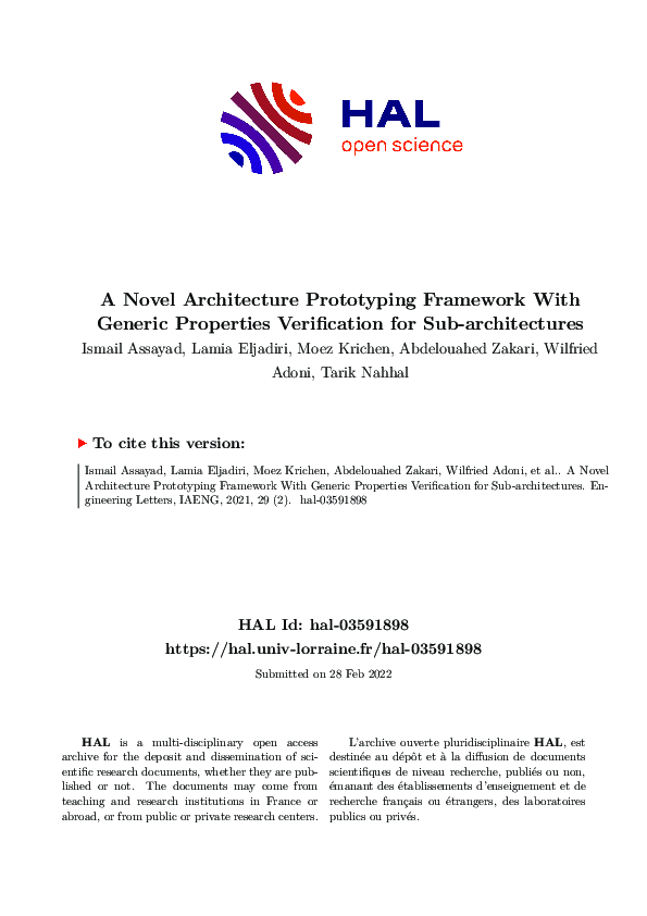 Pdf A Novel Architecture Prototyping Framework With Generic
