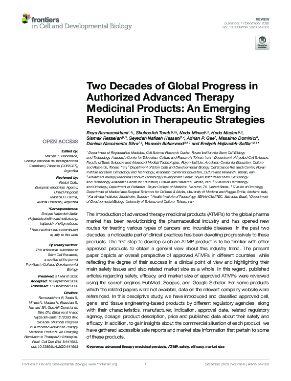 (PDF) Two Decades of Global Progress in Authorized Advanced Therapy ...