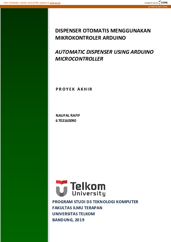 (PDF) Dispenser Otomatis Menggunakan Mikrokontroler Arduino