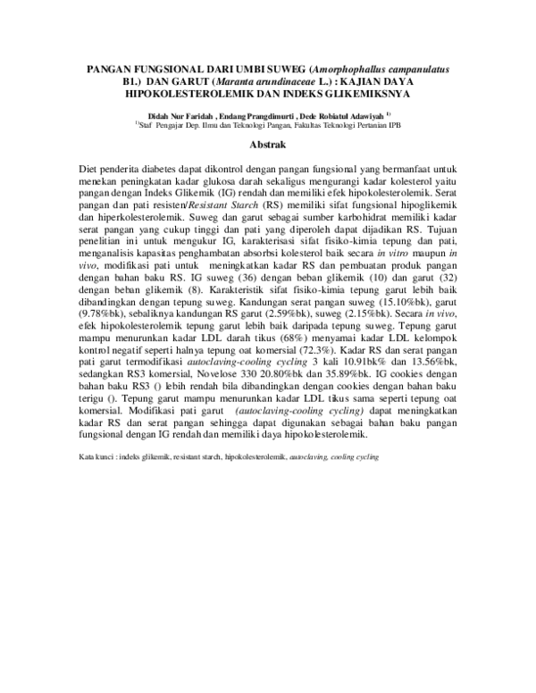 (PDF) Pangan fungsional dari umbi suweg (amorphophallus campanulatus b1 ...