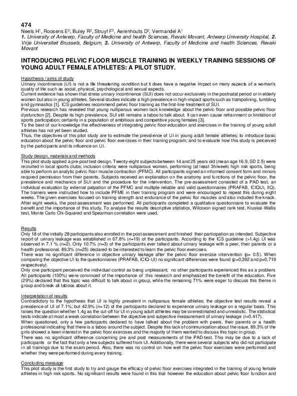 (PDF) Introducing pelvic floor muscle training in weekly training sessions of young adult female ...
