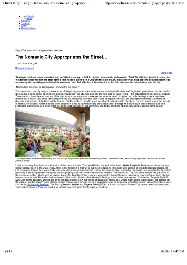 (PDF) The nomadic city appropriates the street .. \dotsand disrupts its ...