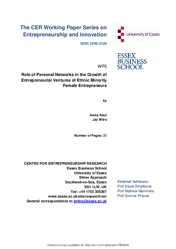 (PDF) The CER Working Paper Series | Asma R A U F Basit - Academia.edu