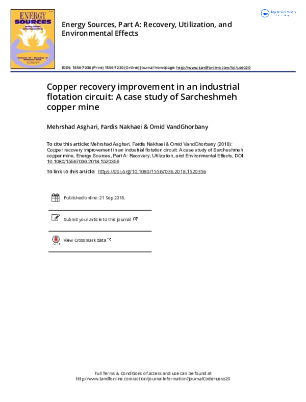 (PDF) Copper recovery improvement in an industrial flotation circuit: A ...