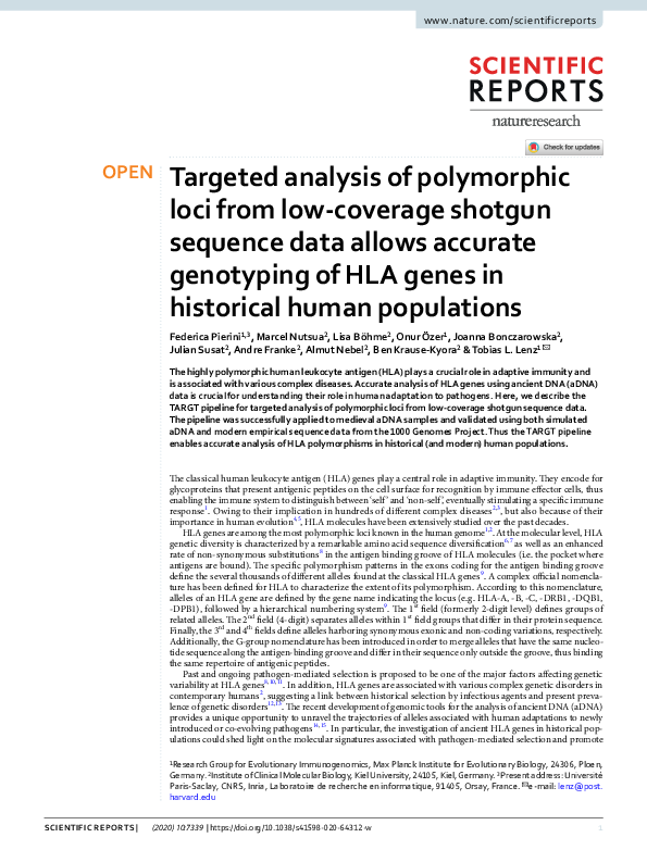 (PDF) Targeted analysis of polymorphic loci from low-coverage shotgun ...