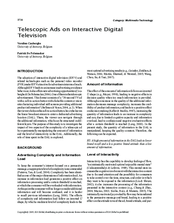 (PDF) Telescopic Ads on Interactive Digital Television