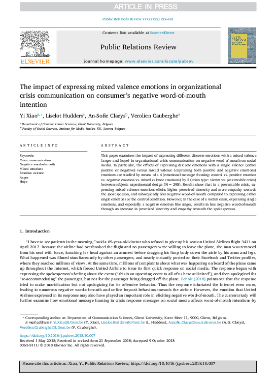(PDF) The impact of expressing mixed valence emotions in organizational ...