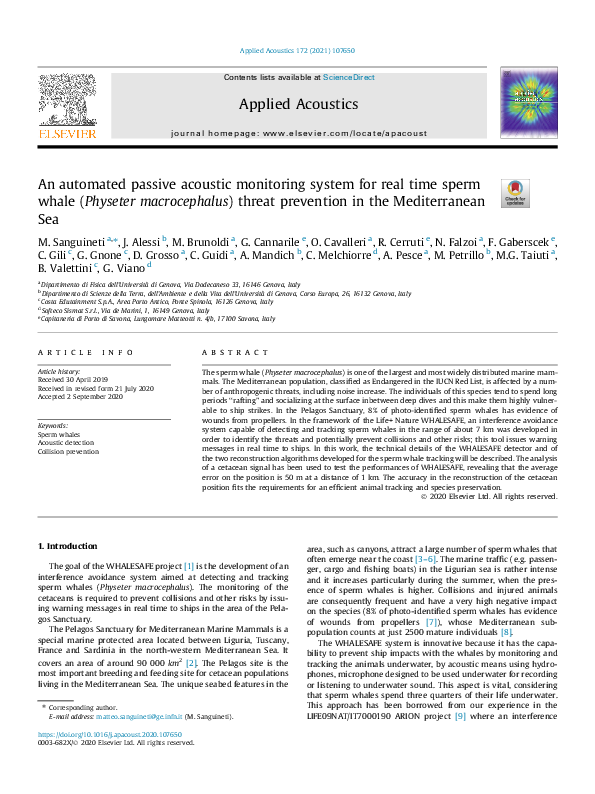 Pdf An Automated Passive Acoustic Monitoring System For Real Time