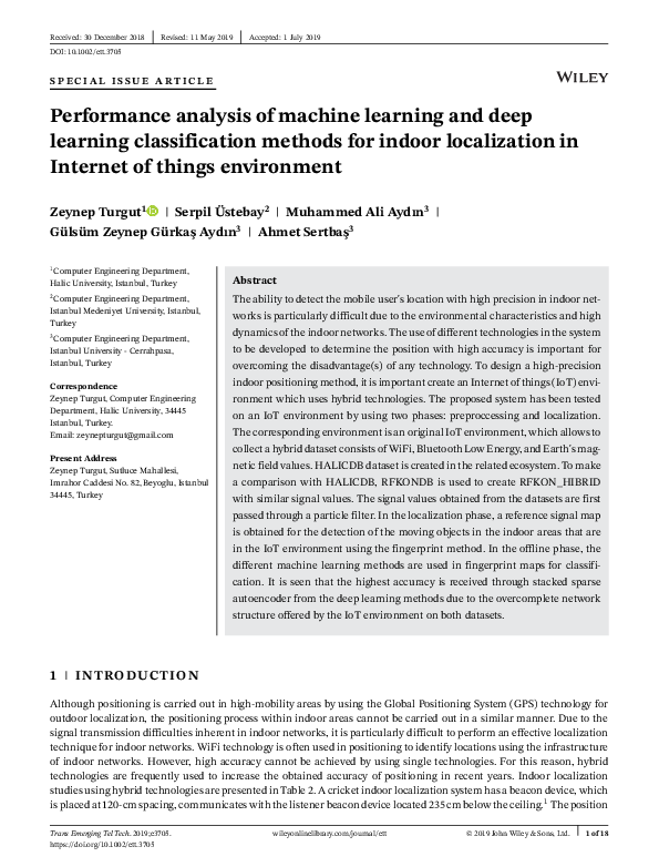 (PDF) Performance analysis of machine learning and deep learning classification methods for ...