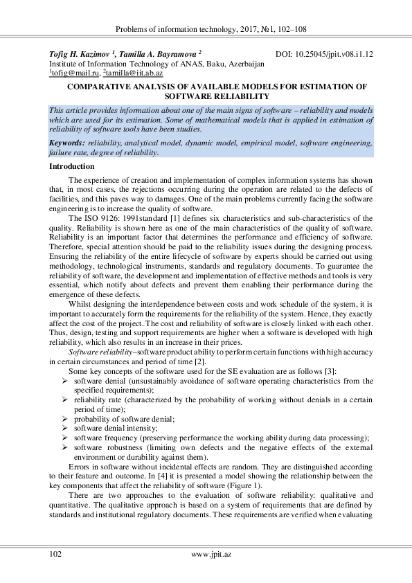 (PDF) Comparative Analysis of Available Models for Estimation of ...