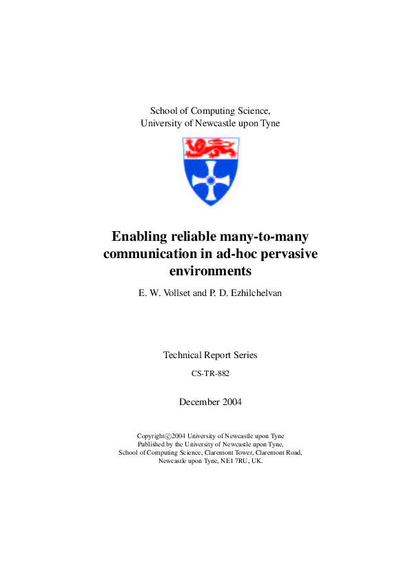 (PDF) Enabling Reliable Many-to-Many Communication in Ad-Hoc Pervasive Environments