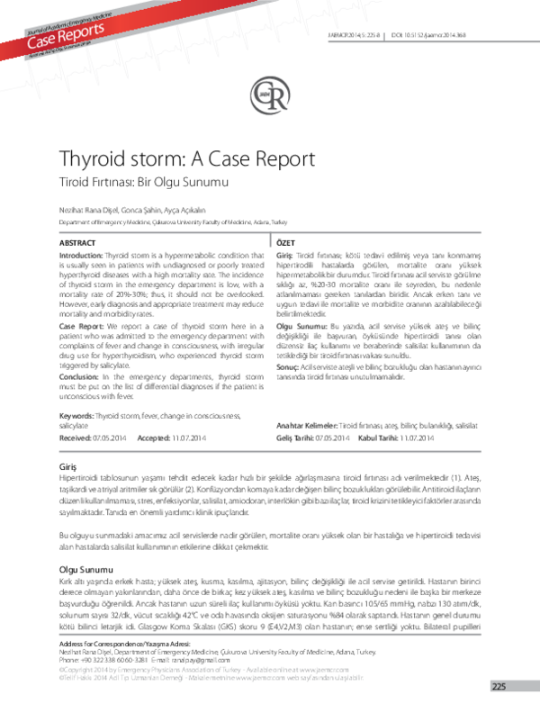 (PDF) Thyroid storm: A Case Report